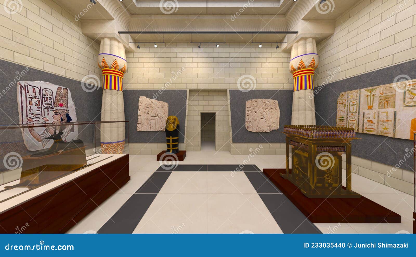 3D CG Rendering of the Museum Stock Illustration - Illustration of ...