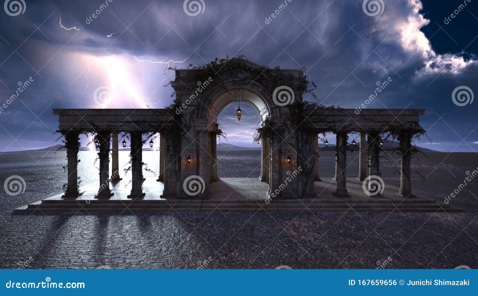3D CG Rendering of Old Buildings Stock Photo - Image of temple, remains ...