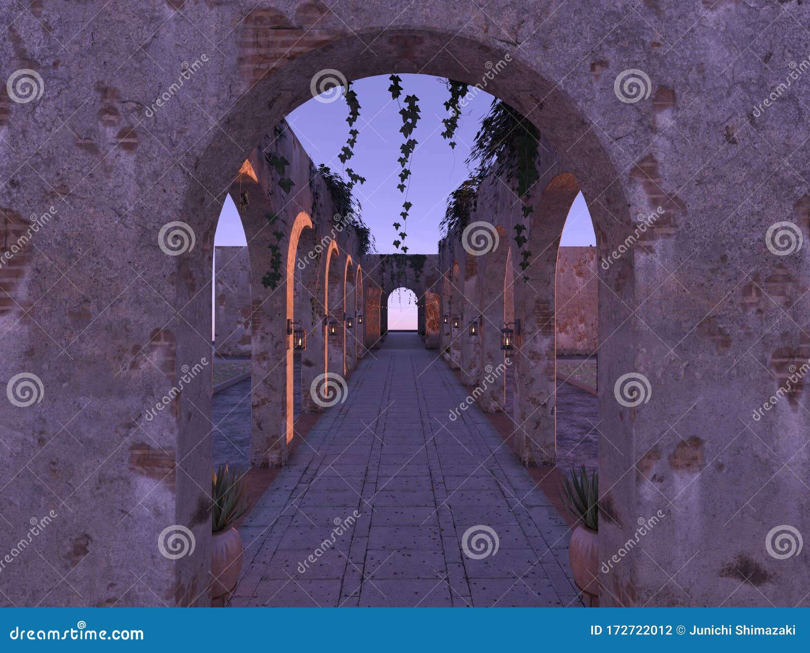 3D CG Rendering of Old Buildings Stock Photo - Image of architecture ...