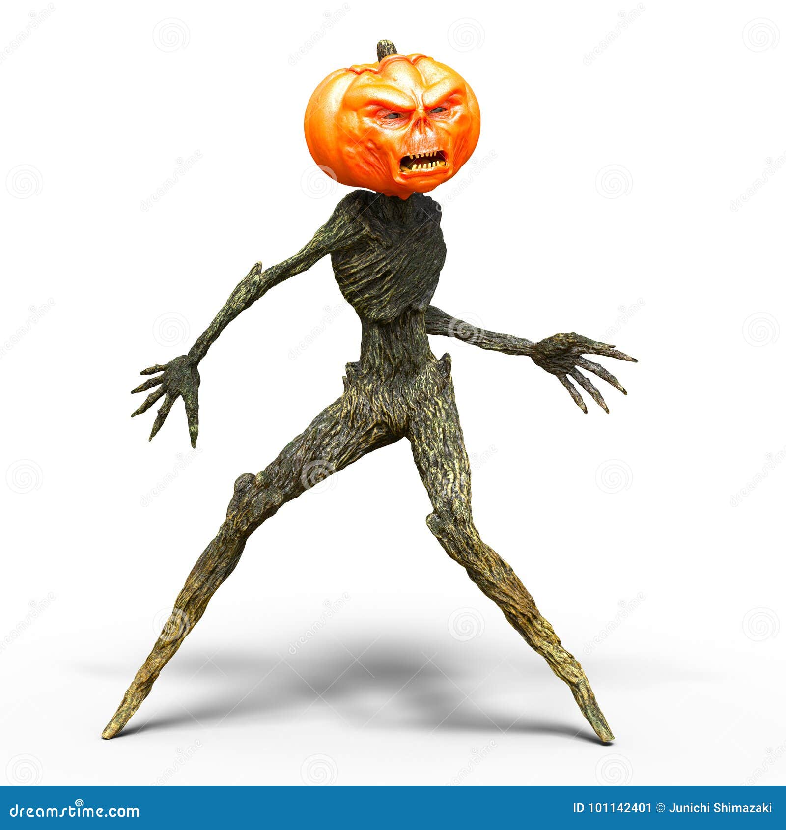 Pumpkin head monster stock illustration. Illustration of season - 101142401
