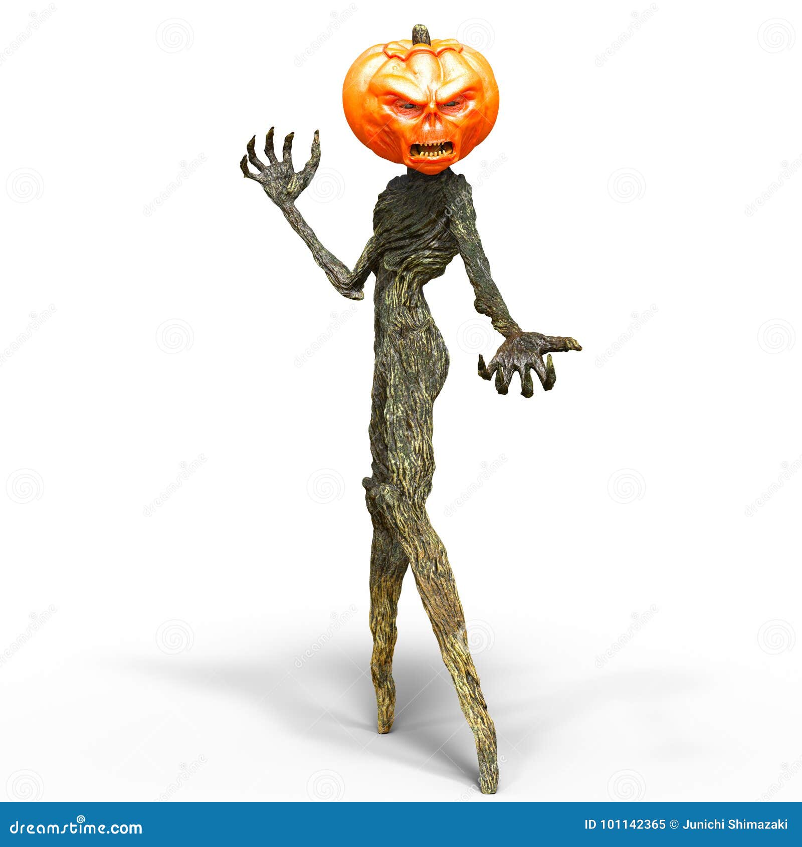Pumpkin head monster stock illustration. Illustration of season - 101142365