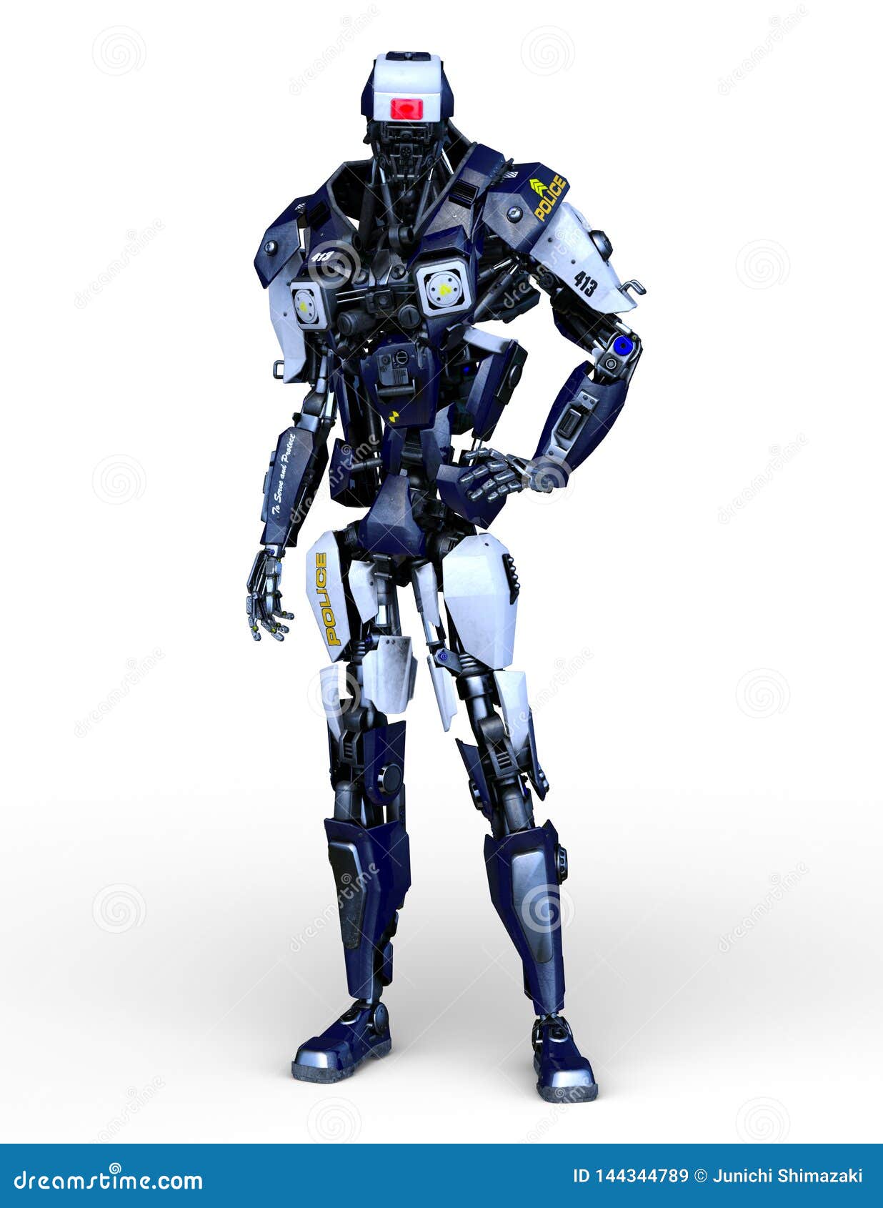 3D CG rendering of robot stock illustration. Illustration of sword ...