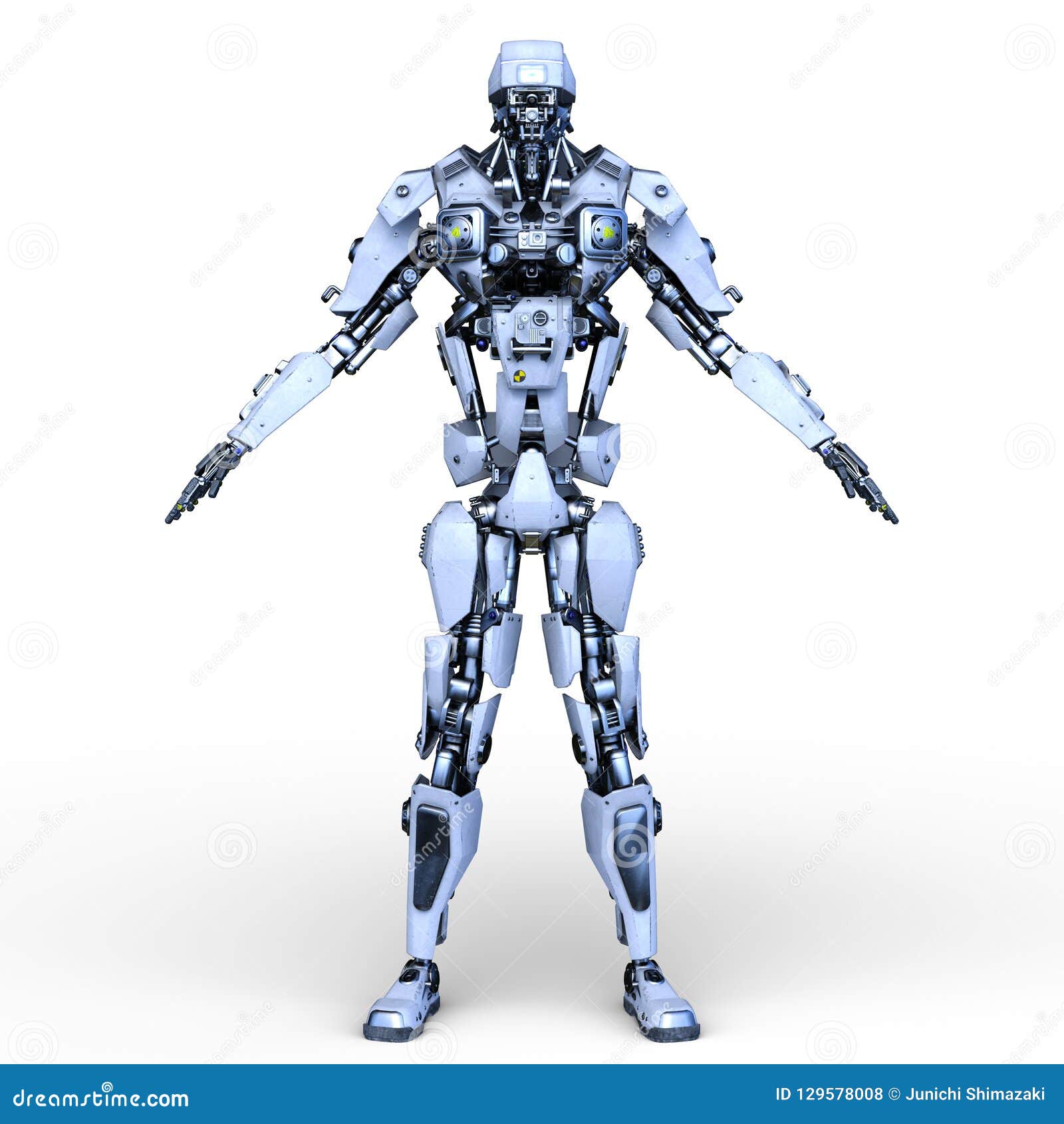 3D CG rendering of robot stock illustration. Illustration of steel ...