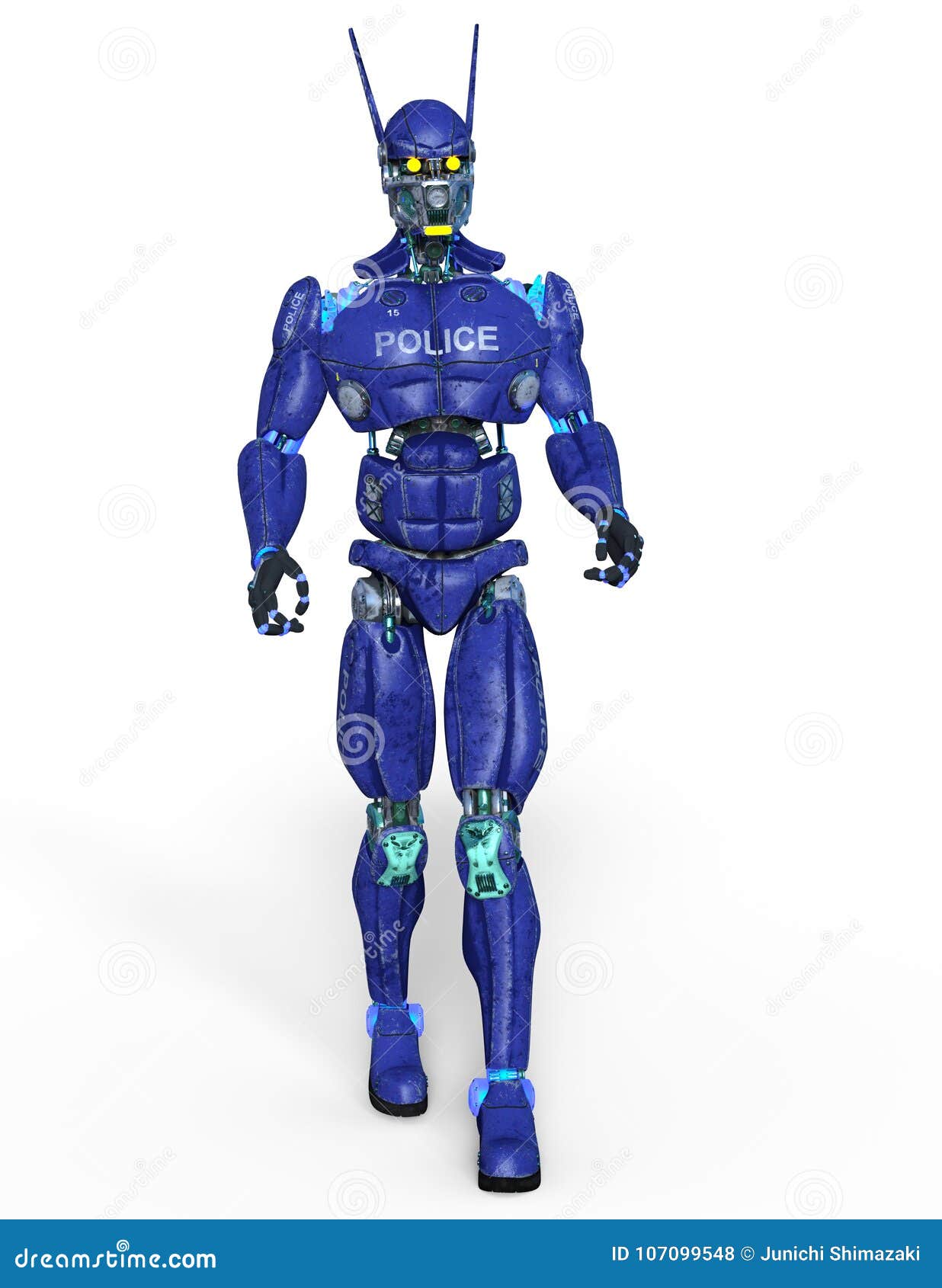 Robot police stock illustration. Illustration of intelligence - 107099548
