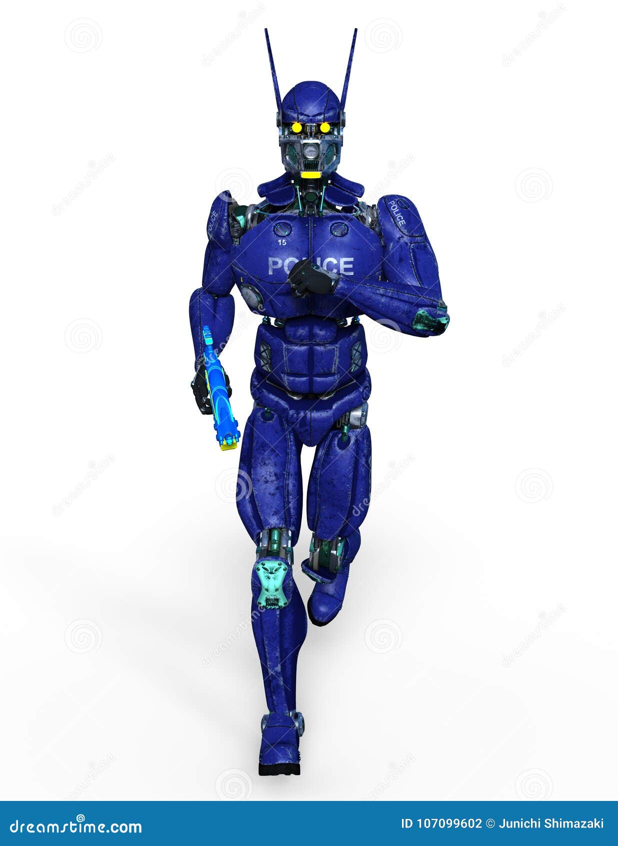 Robot police stock illustration. Illustration of adult - 107099602