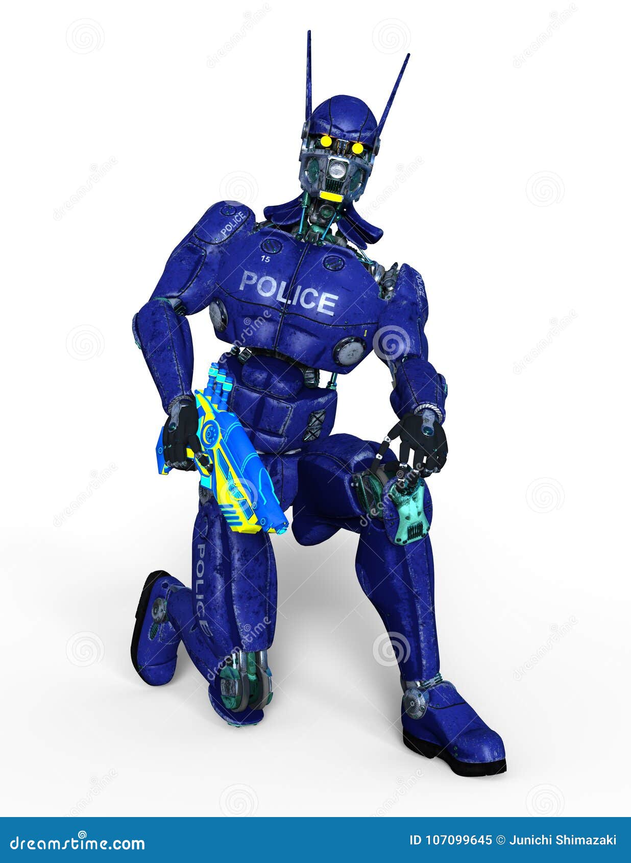 Robot police stock illustration. Illustration of intelligence - 107099645