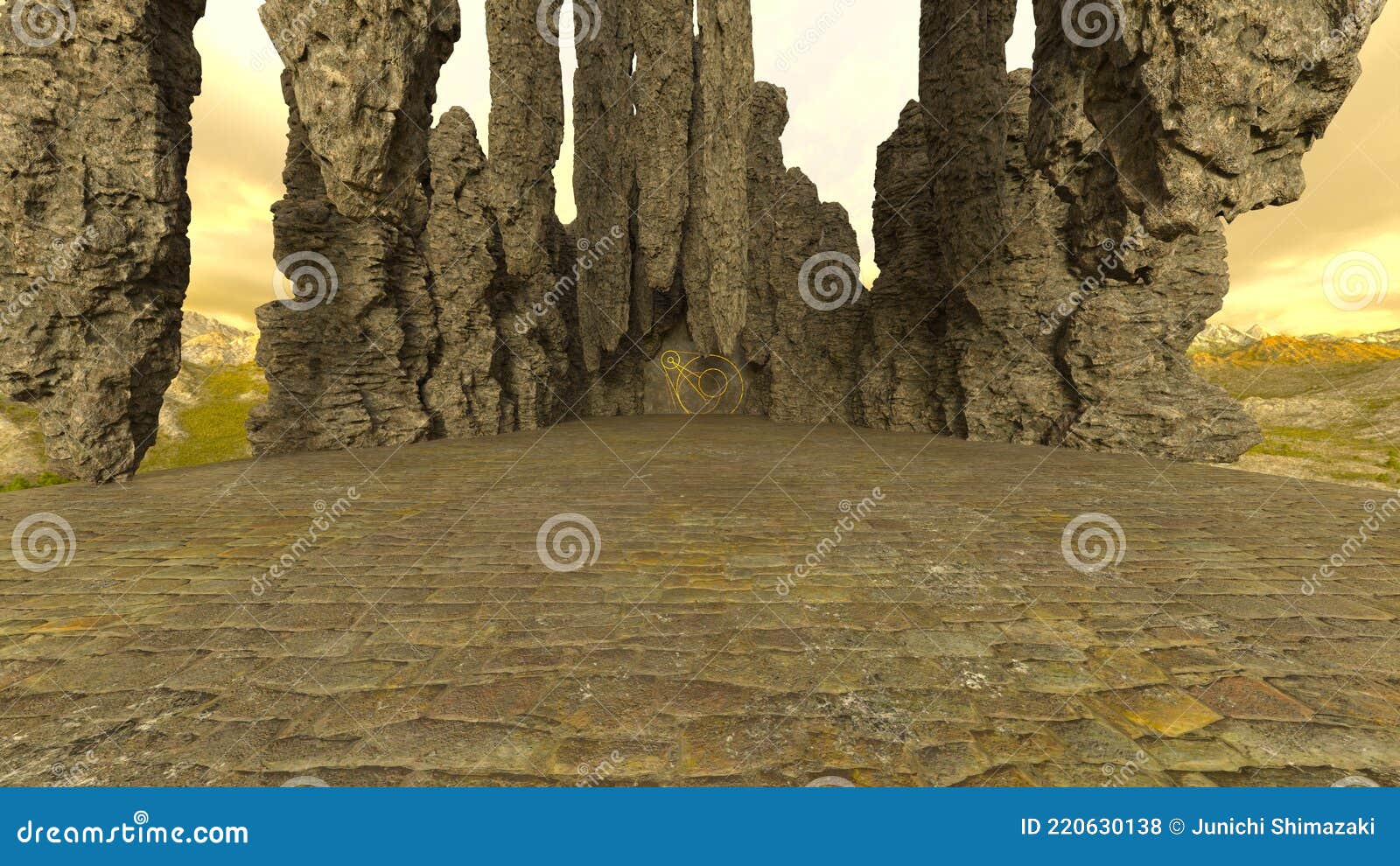 3D CG Rendering of Rocky Place Stock Illustration - Illustration of ...