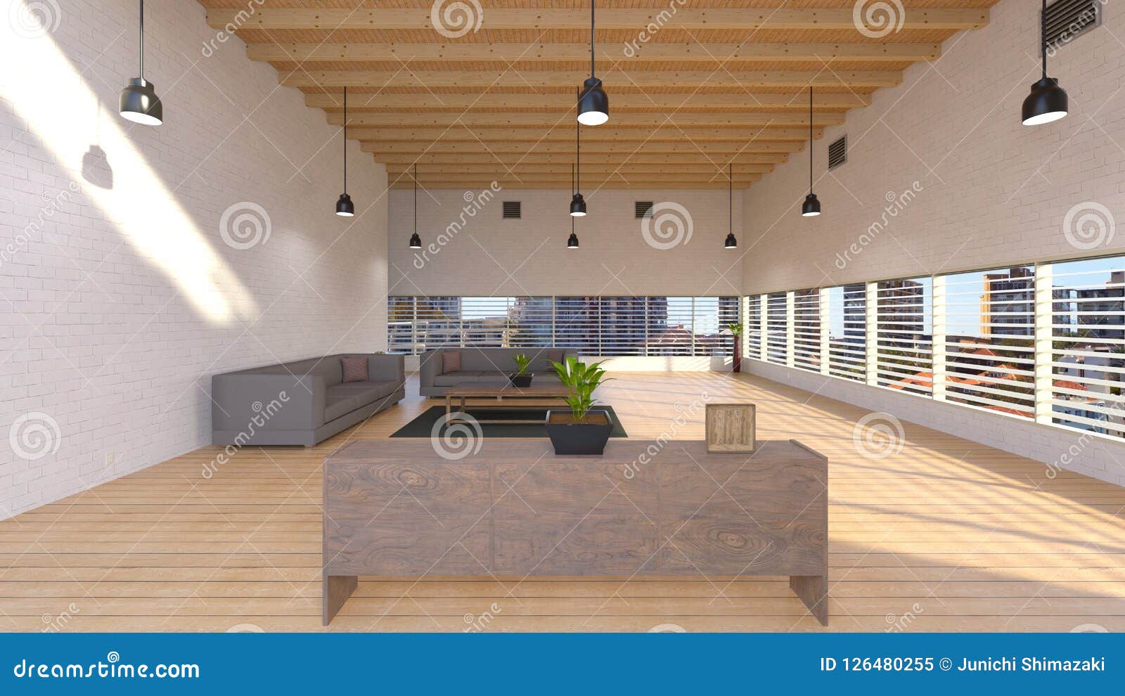 3D CG rendering of room stock illustration. Illustration of design ...