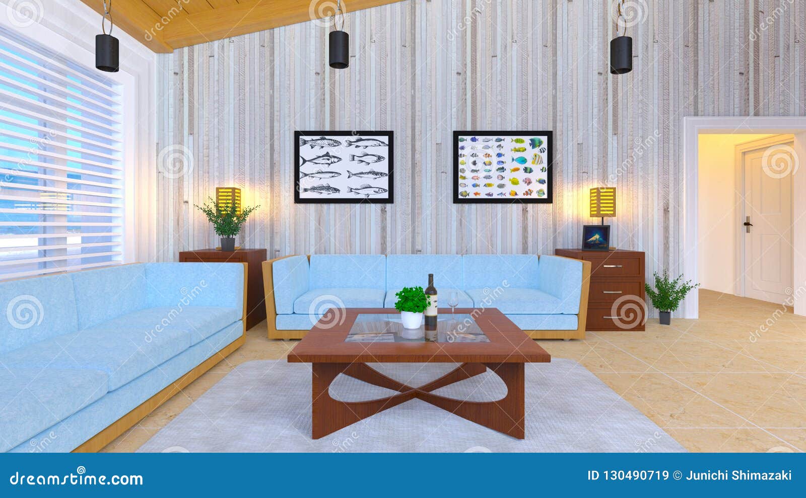 3D CG rendering of room stock illustration. Illustration of exterior ...