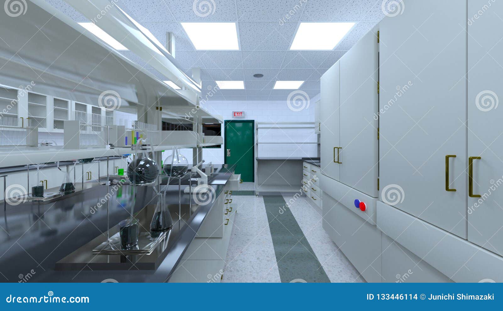 3D CG Rendering of Science Room Stock Photo - Image of background ...