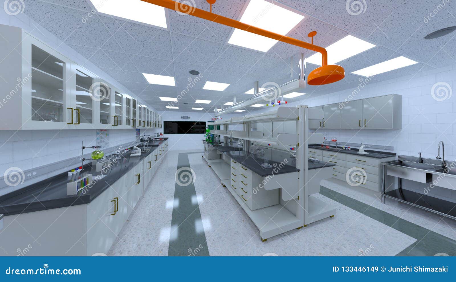 3D CG Rendering of Science Room Stock Image - Image of background ...