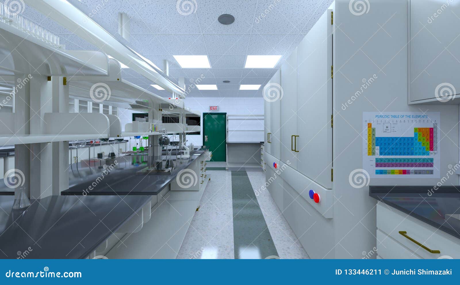 3D CG Rendering of Science Room Stock Image - Image of background ...