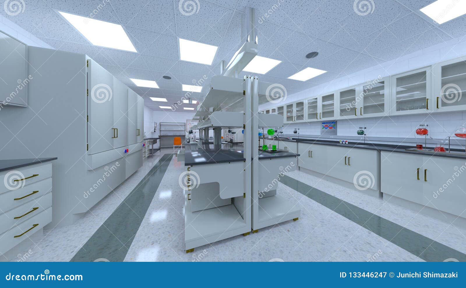 3D CG Rendering of Science Room Stock Image - Image of indoor, science ...