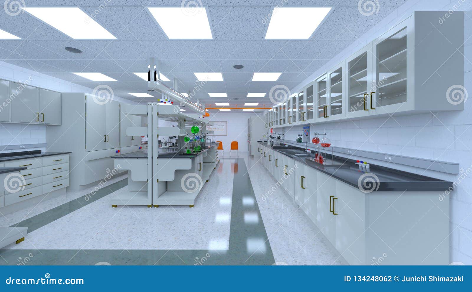 3D CG Rendering of Science Room Stock Illustration - Illustration of ...