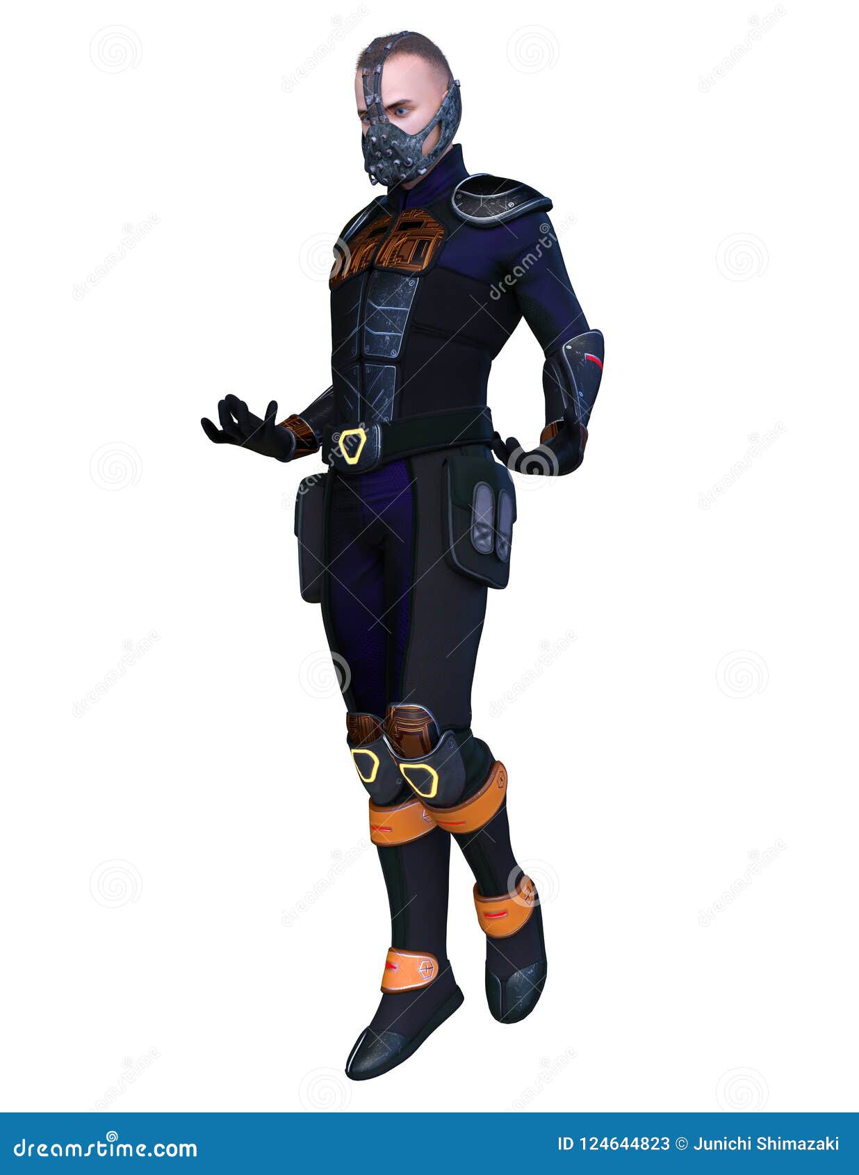 3D CG rendering of soldier stock illustration. Illustration of game ...