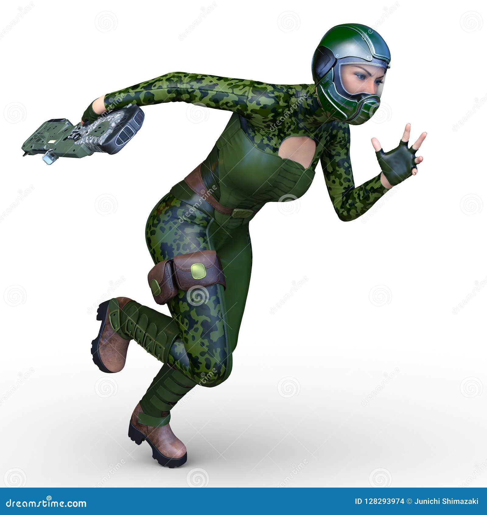 3D CG rendering of soldier stock illustration. Illustration of warriors ...