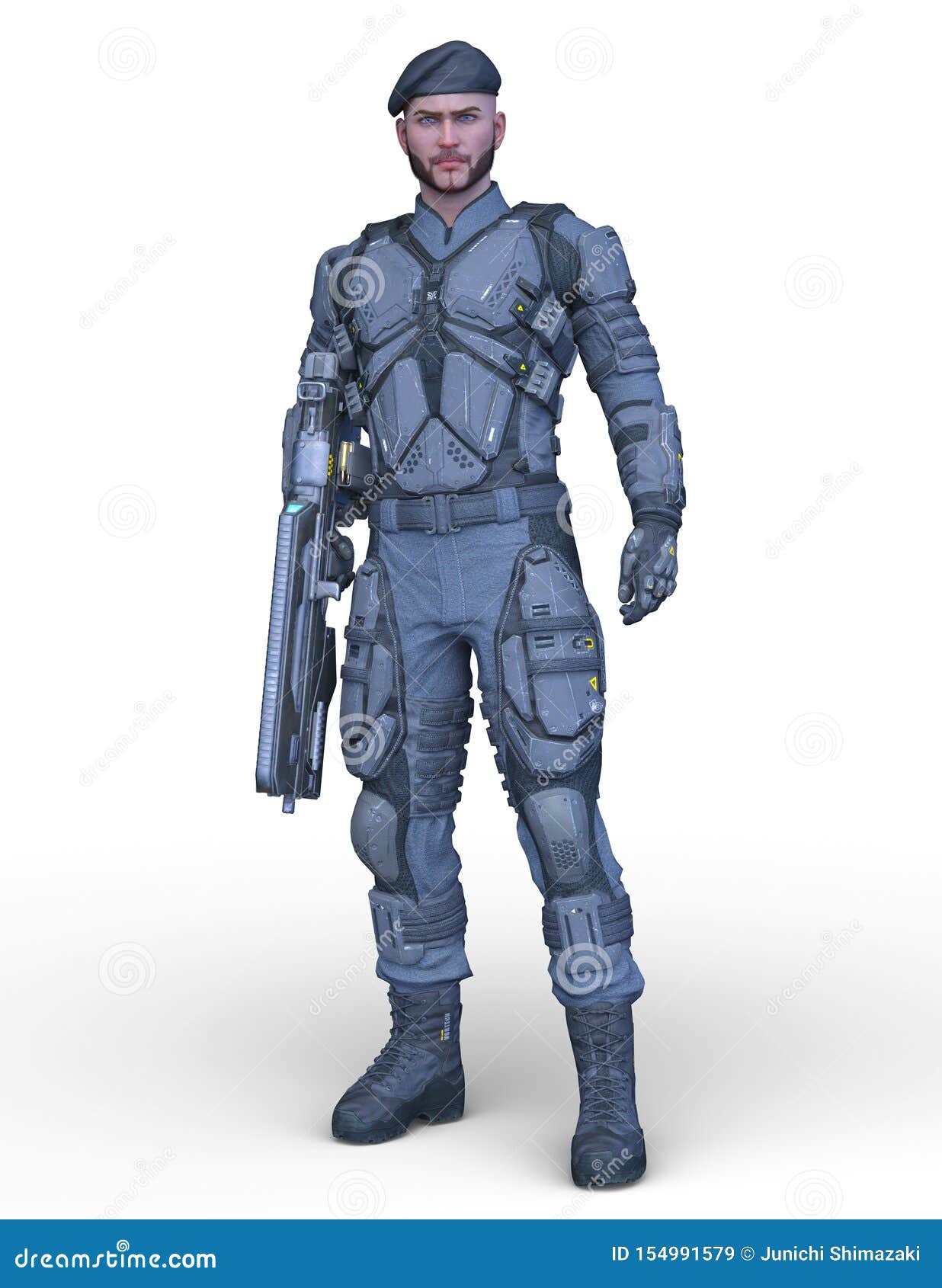 3D CG rendering of soldier stock illustration. Illustration of battle ...