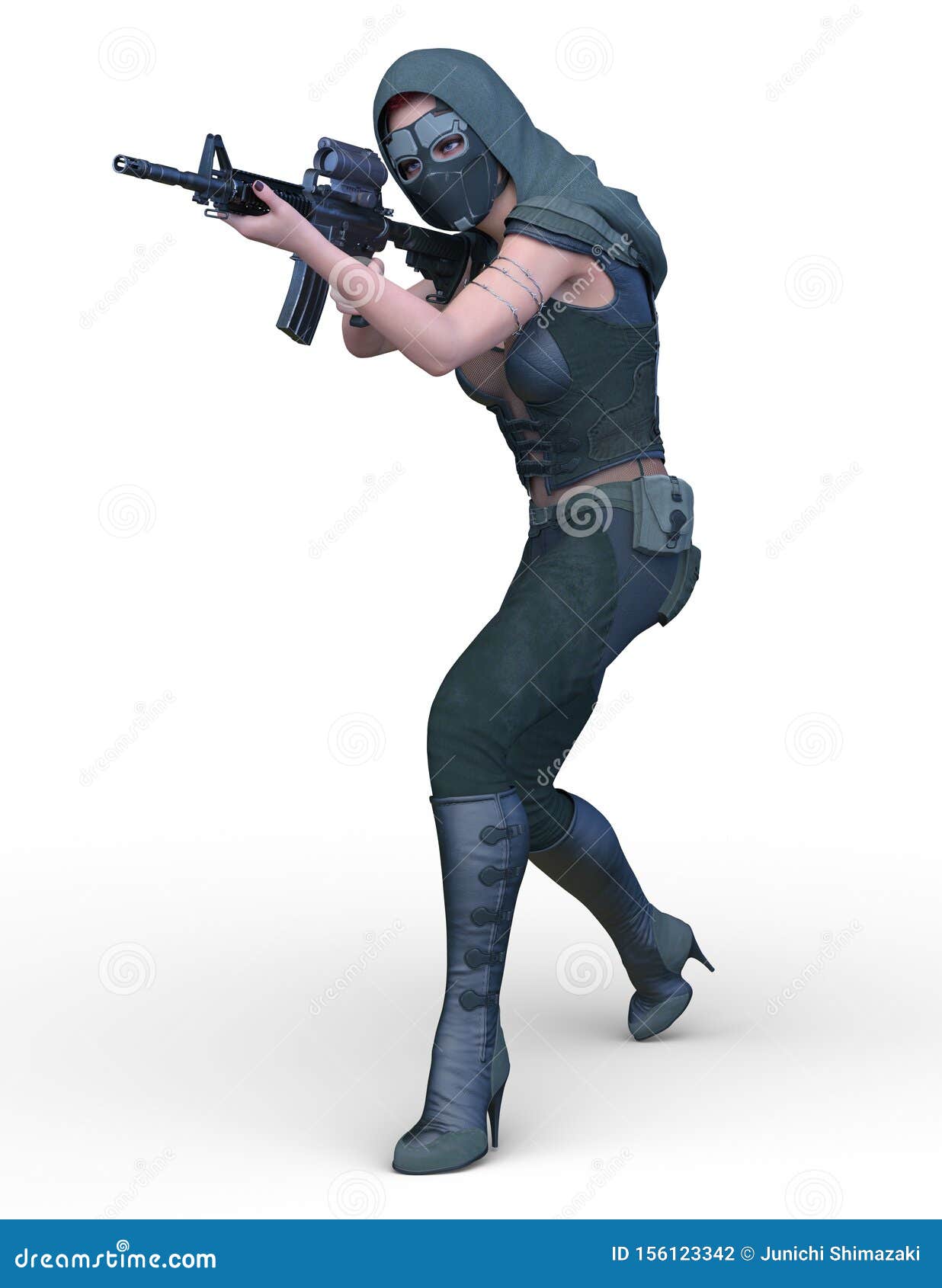 3D CG rendering of soldier stock illustration. Illustration of model ...