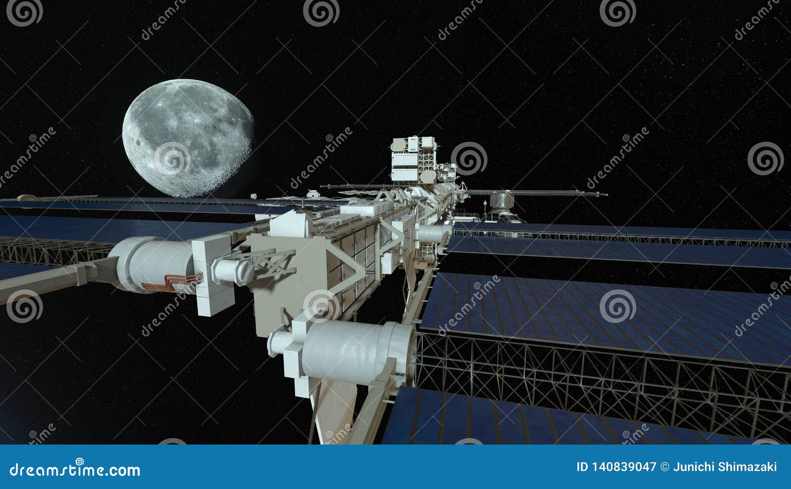 3D CG Rendering of Space Satellite Stock Illustration - Illustration of ...