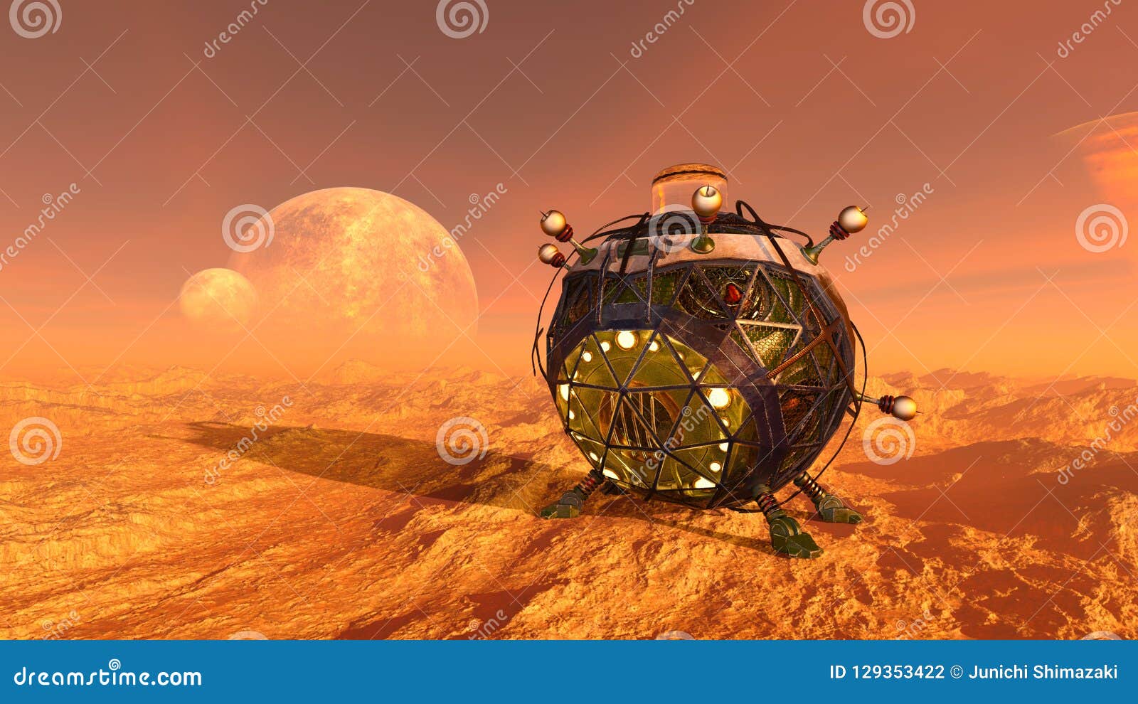 3D CG Rendering of Space Ship Stock Illustration - Illustration of ...