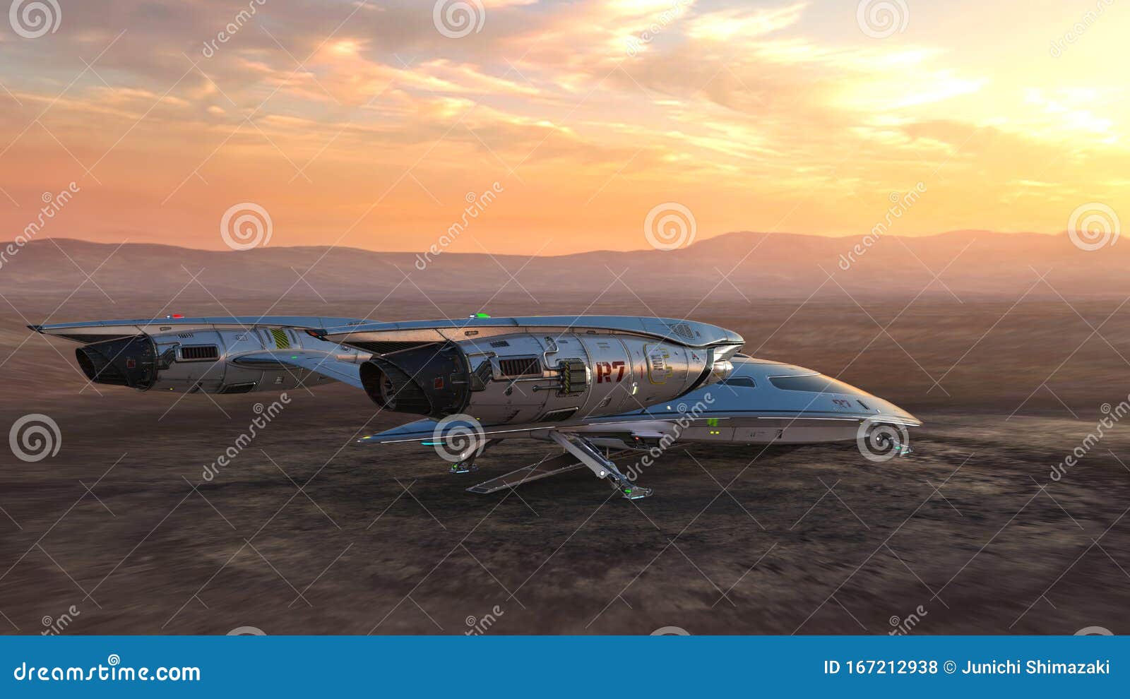 3D CG Rendering of Space Ship Stock Illustration - Illustration of ...