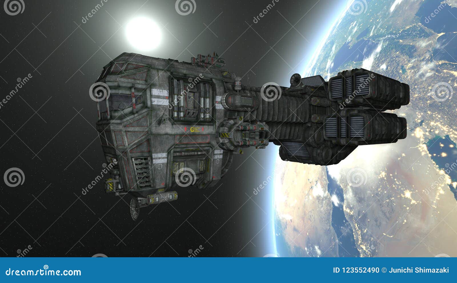 3D CG Rendering of Space Ship Stock Illustration - Illustration of ...