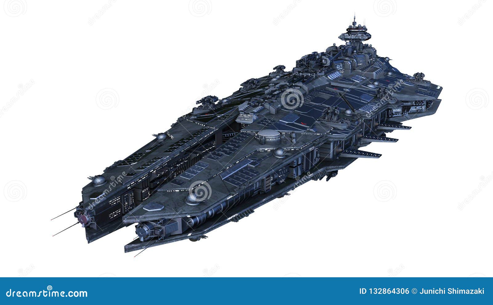 3D CG Rendering of Space Ship Stock Illustration - Illustration of ...