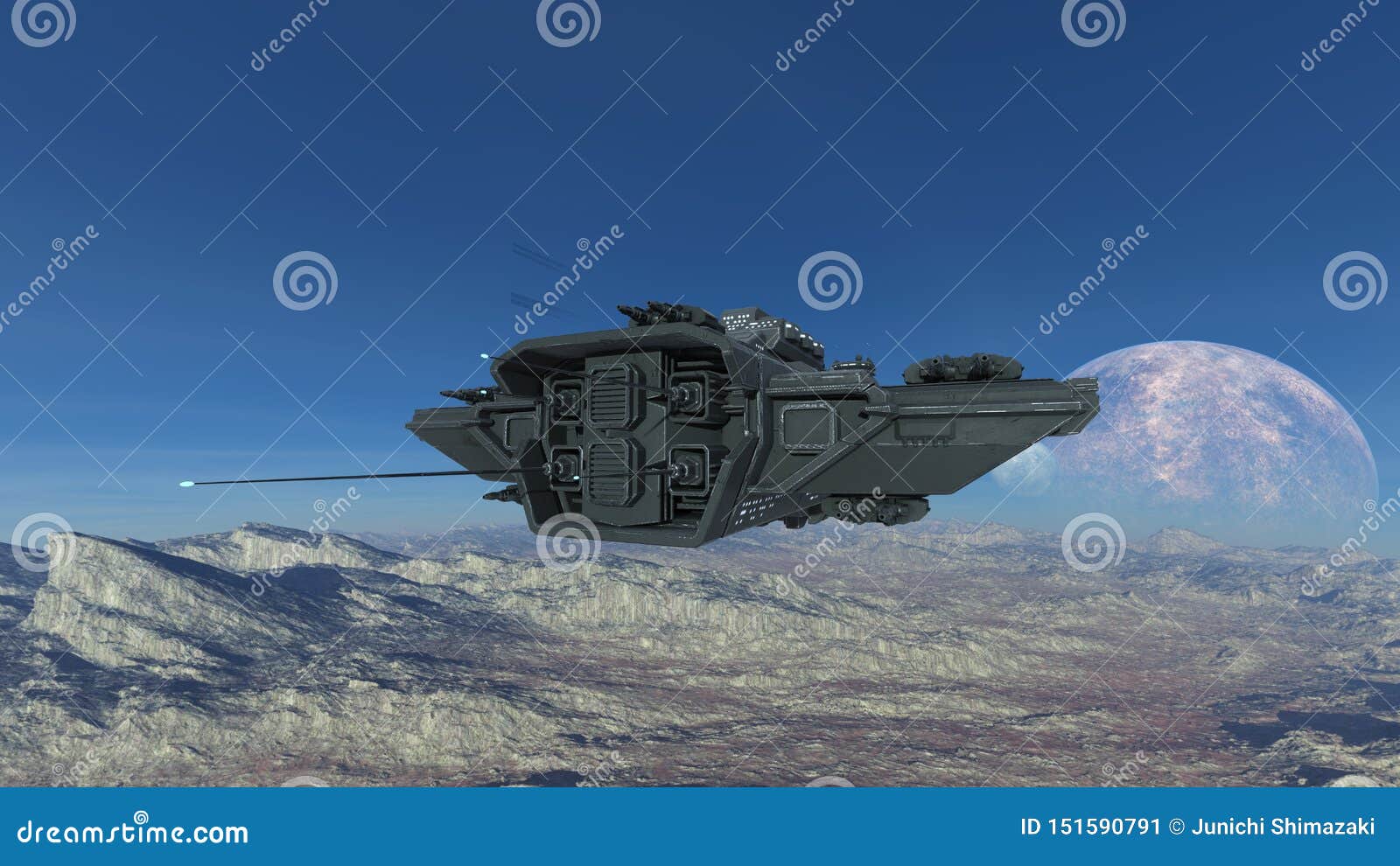 3D CG Rendering of Space Ship Stock Illustration - Illustration of ...