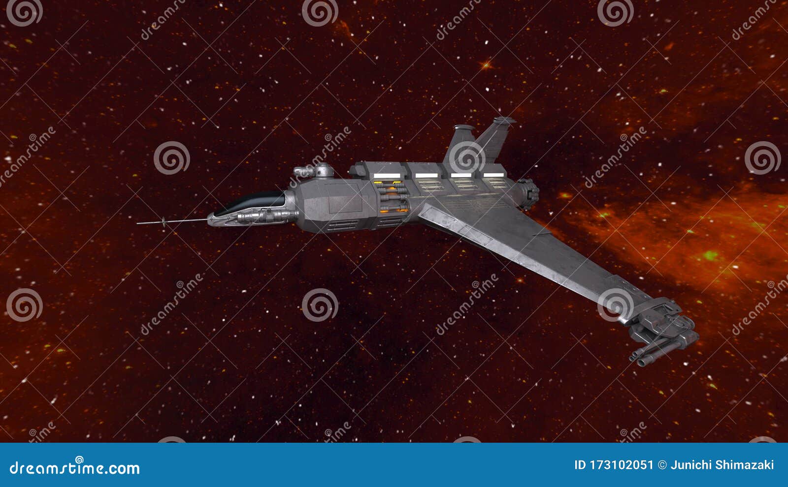 3D CG Rendering of Space Ship Stock Illustration - Illustration of ...