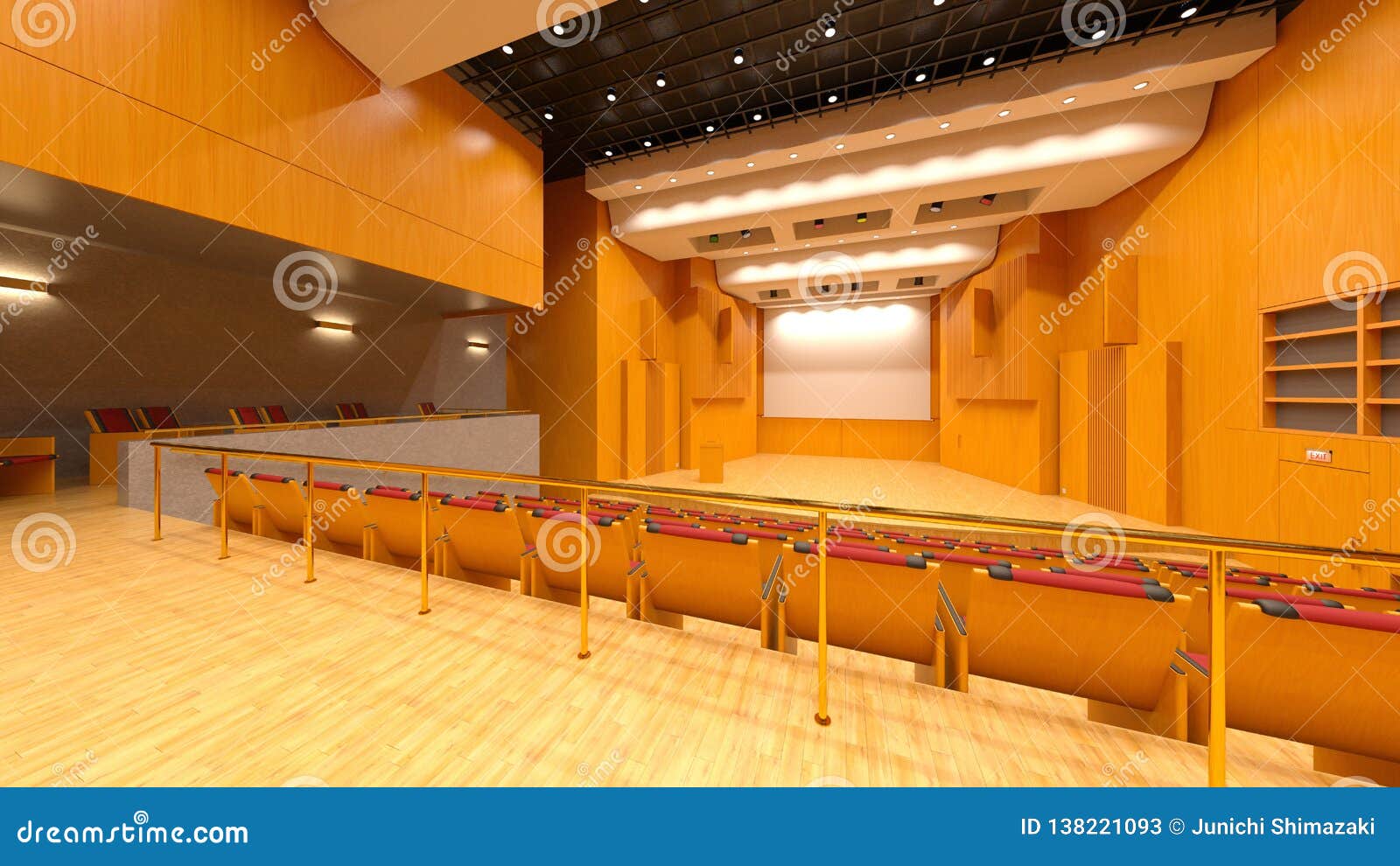 3D CG rendering of stage stock illustration. Illustration of indoor ...