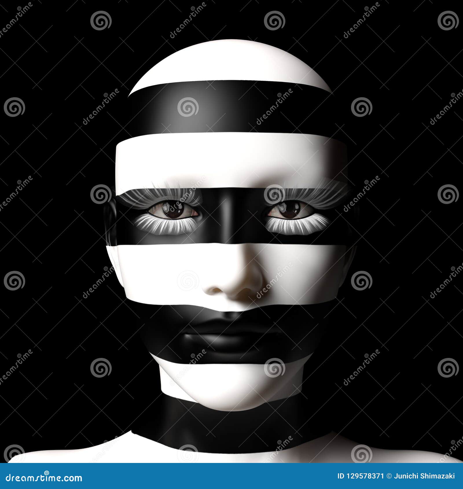 3D CG Rendering of Stripe Human Stock Illustration - Illustration of ...