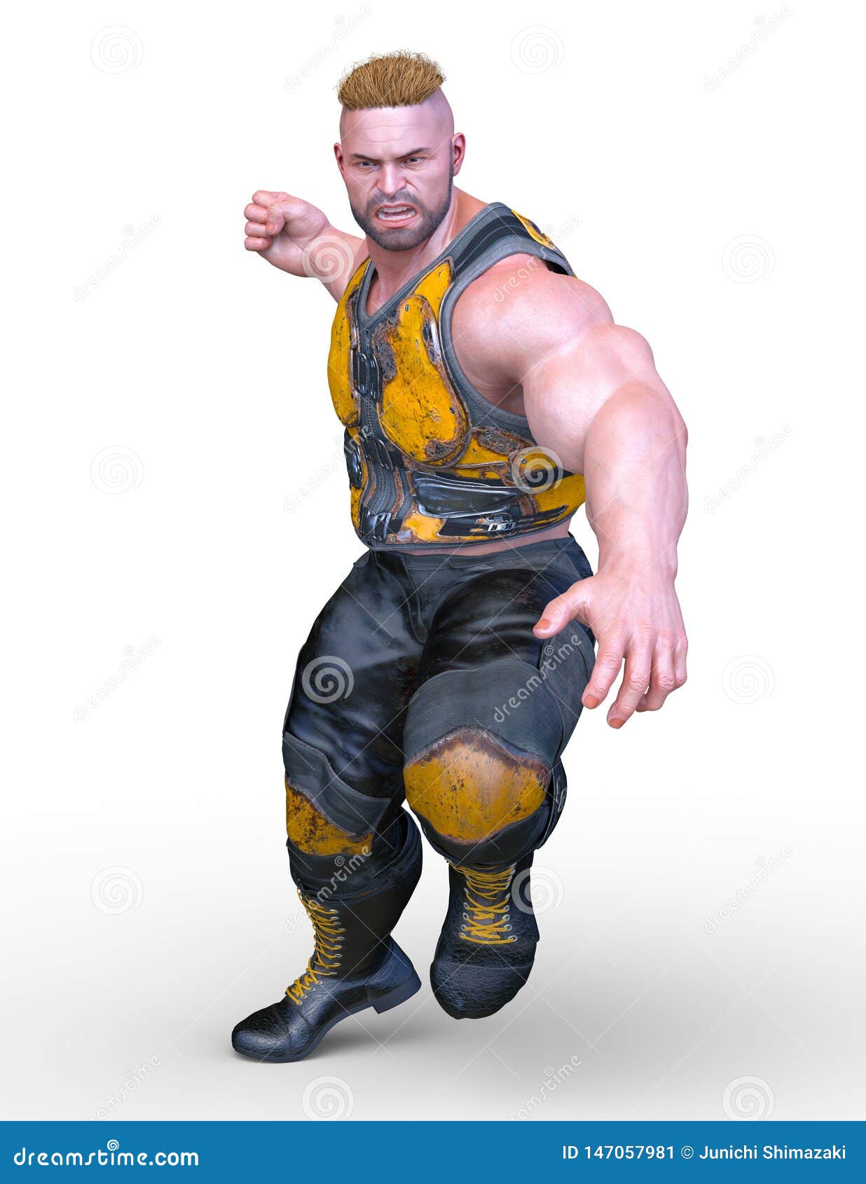 3D CG Rendering of Strong Man Stock Illustration - Illustration of ...