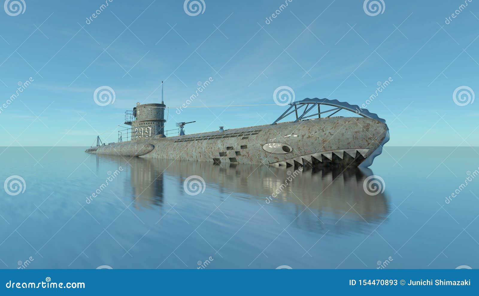 3D CG Rendering of Submarine Stock Illustration - Illustration of ...