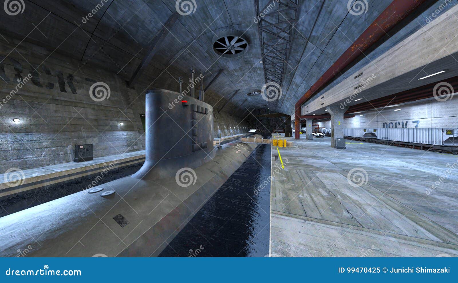Submarine dock stock image. Image of boat, maritime, horizontal - 99470425