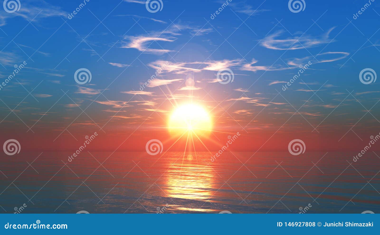 3D CG rendering of sunrise stock illustration. Illustration of sunny ...