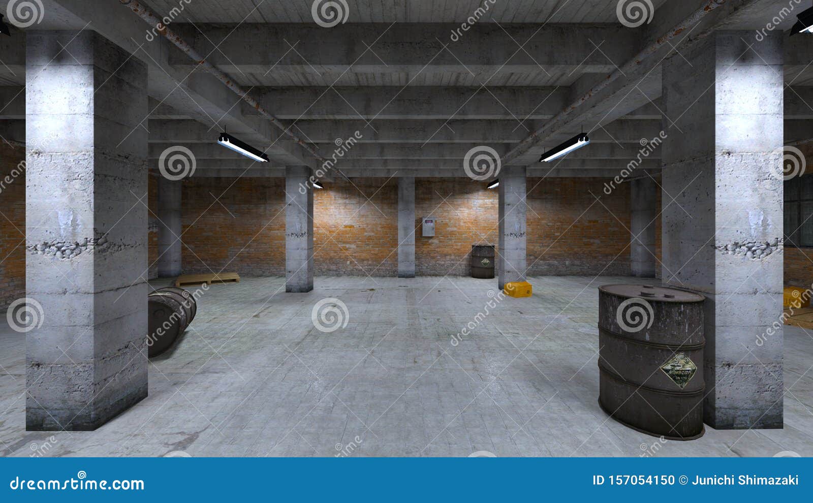 3D CG Rendering of Underground Building Stock Illustration ...