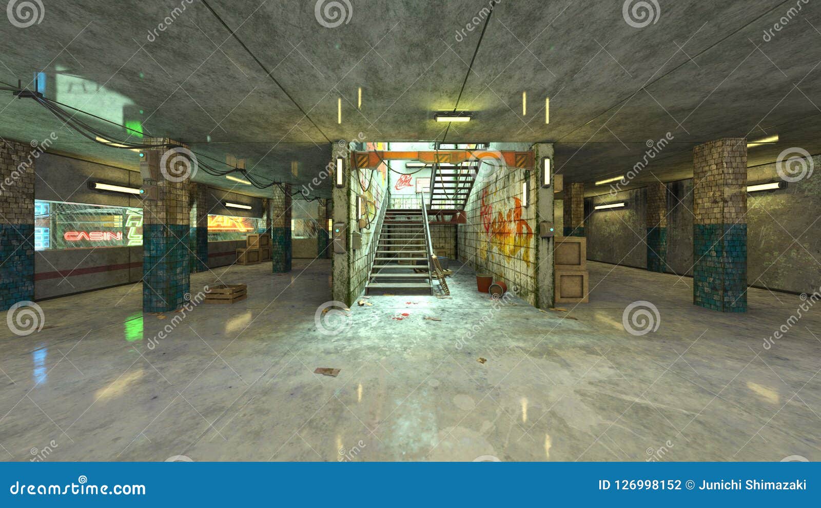 3D CG Rendering of Underground Facility Stock Illustration ...