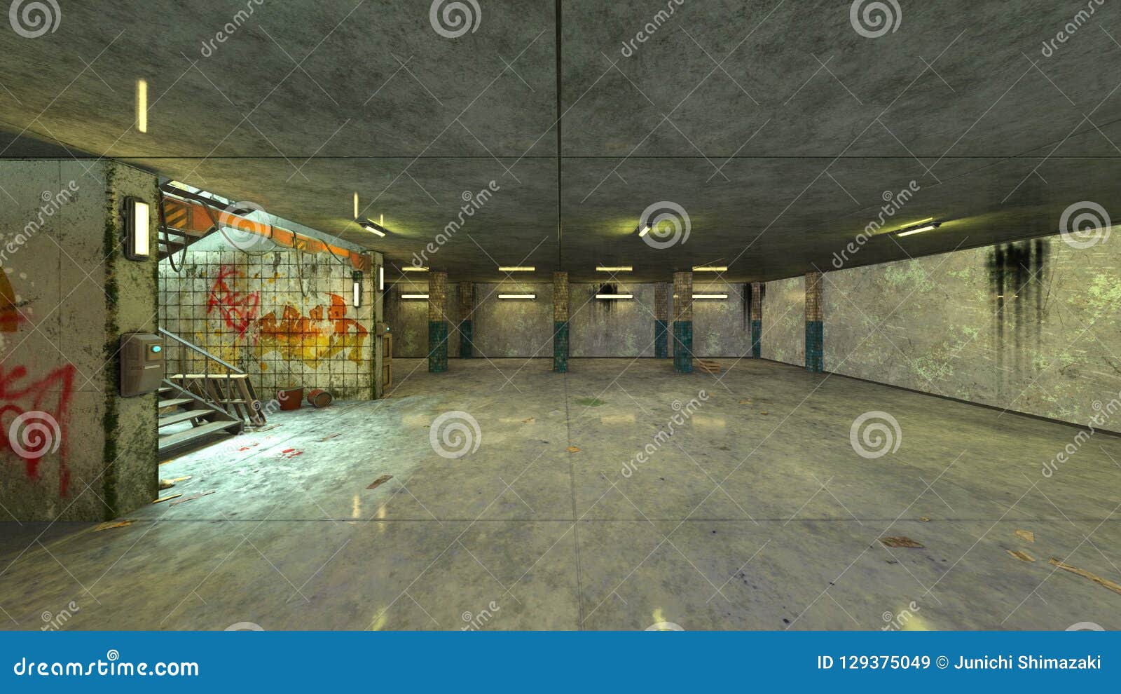 3D CG Rendering of Underground Facility Stock Illustration ...