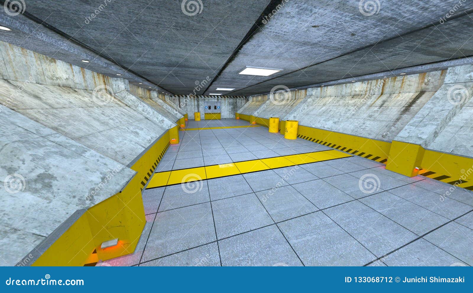 3D CG Rendering of Underground Passage Stock Illustration ...