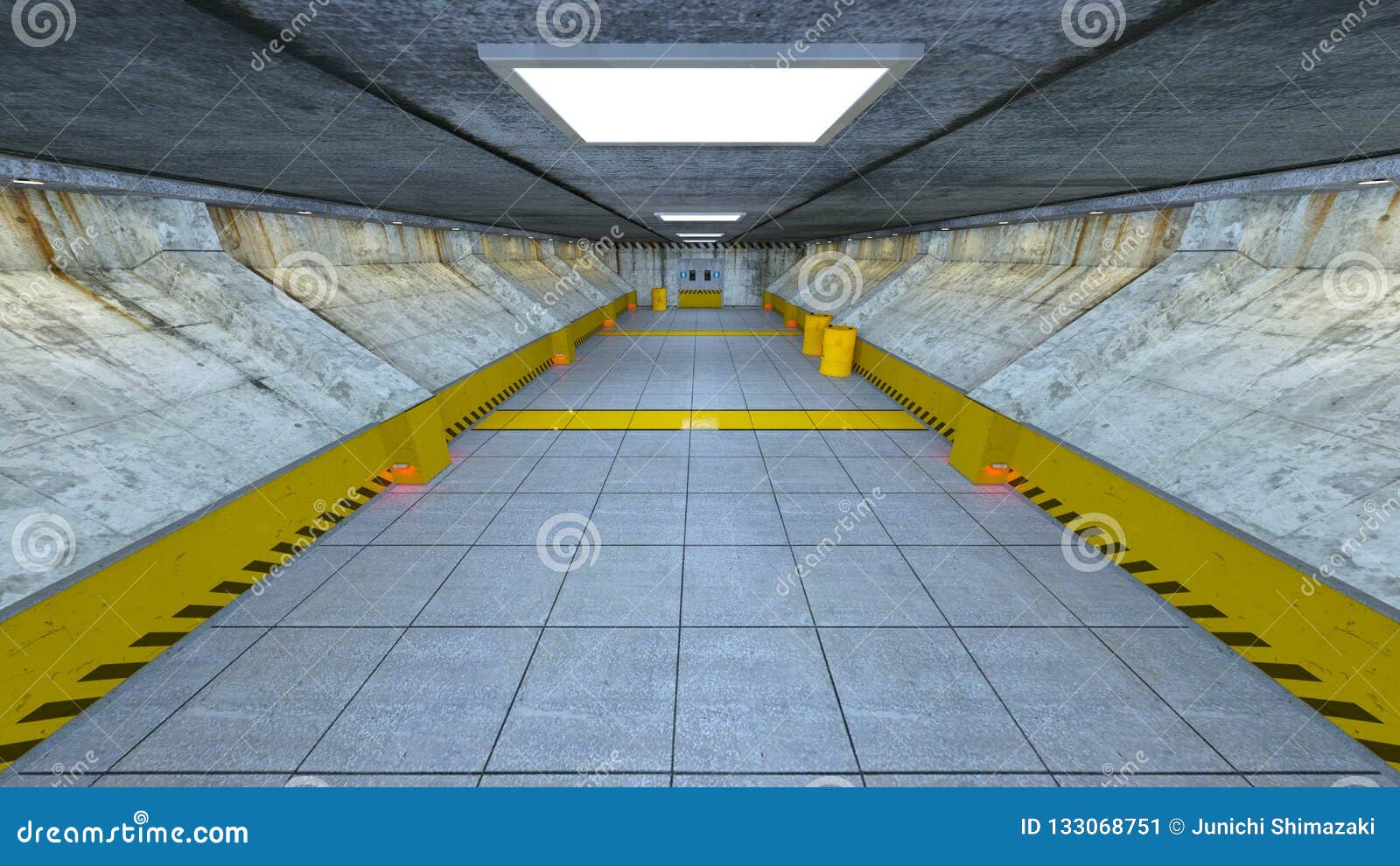 3D CG Rendering of Underground Passage Stock Illustration ...