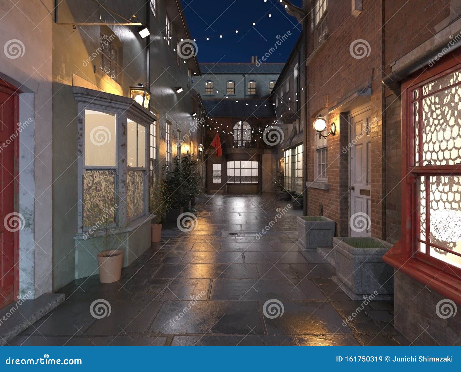 3D CG Rendering of Urban Area Stock Illustration - Illustration of city ...