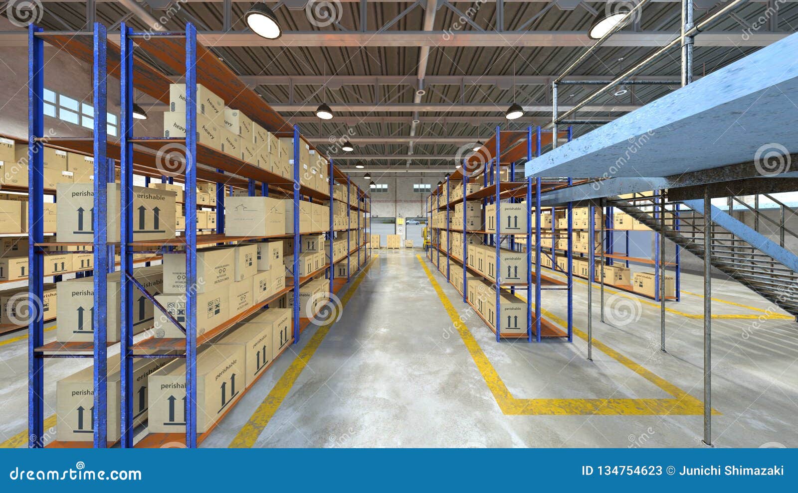 3D CG Rendering of Warehouse Stock Image - Image of rendering ...