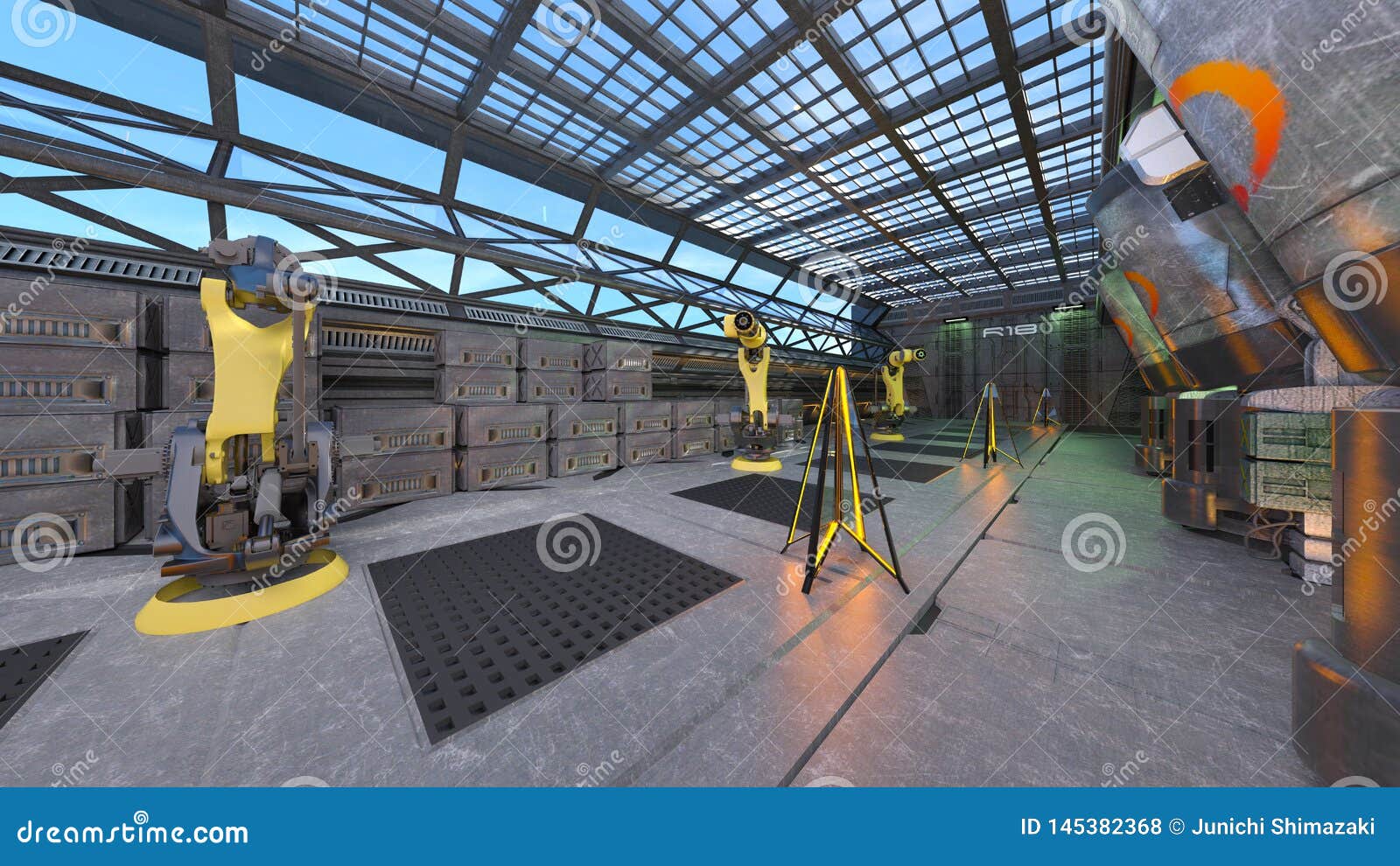 3D CG Rendering of Warehouse Stock Photo - Image of rendering, place ...