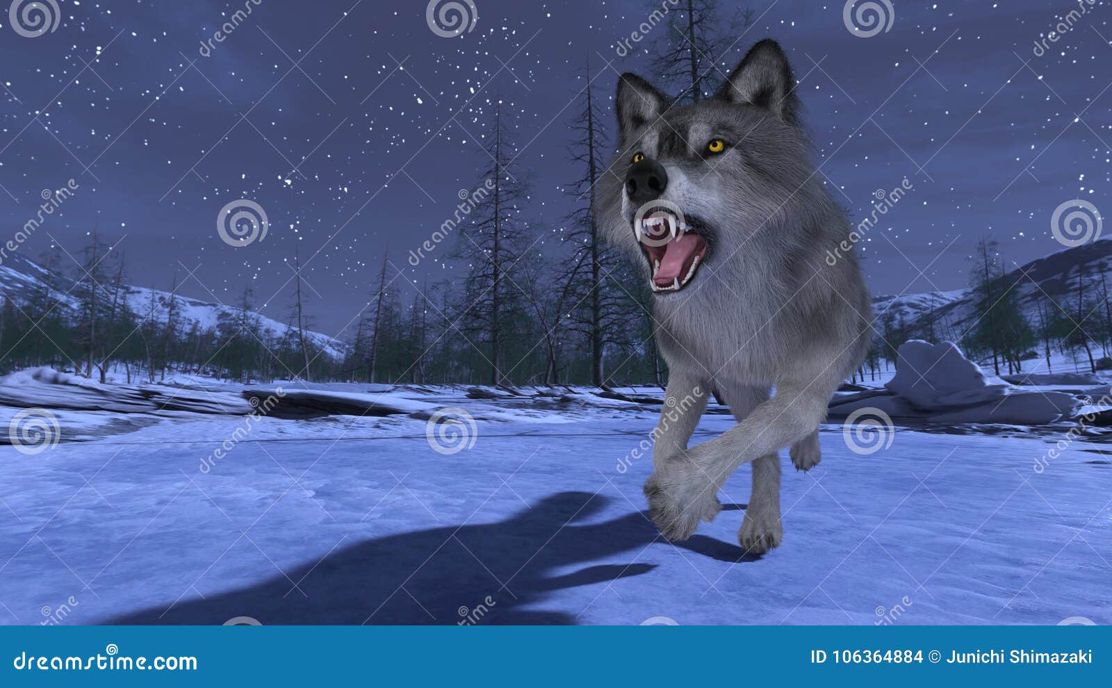 Wolf stock illustration. Illustration of freezing, winter - 106364884