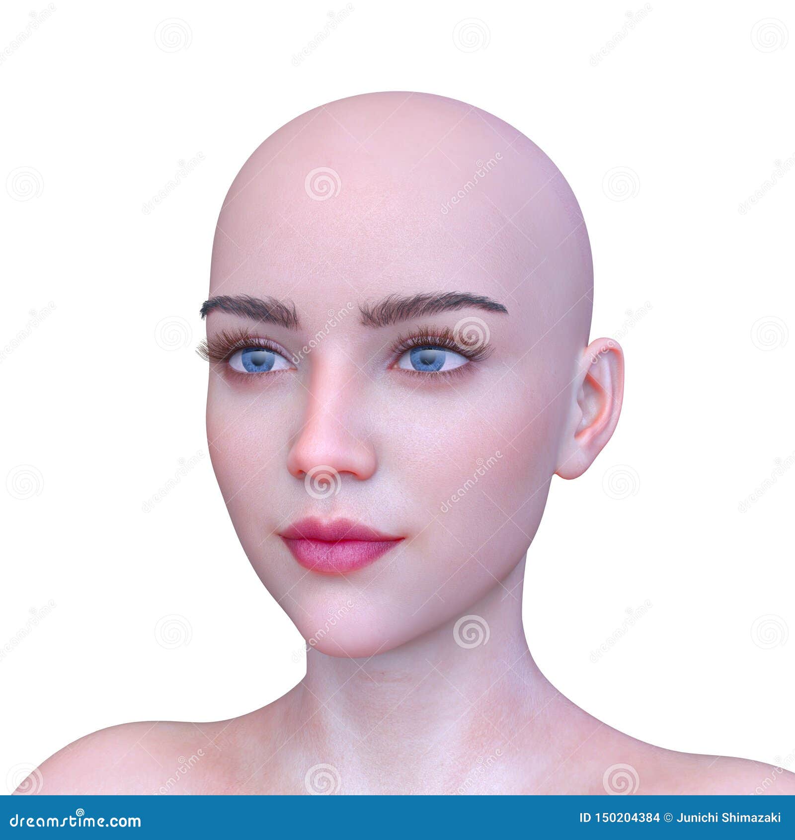 3D CG Rendering of Woman`s Face Stock Illustration - Illustration of ...