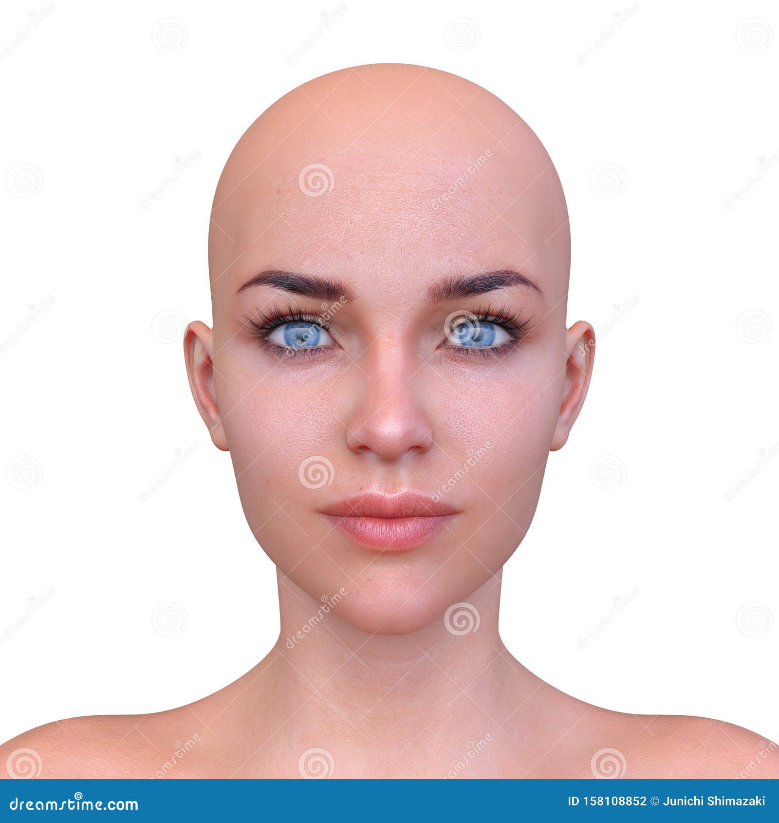 3D CG Rendering of Woman`s Face Stock Illustration - Illustration of ...