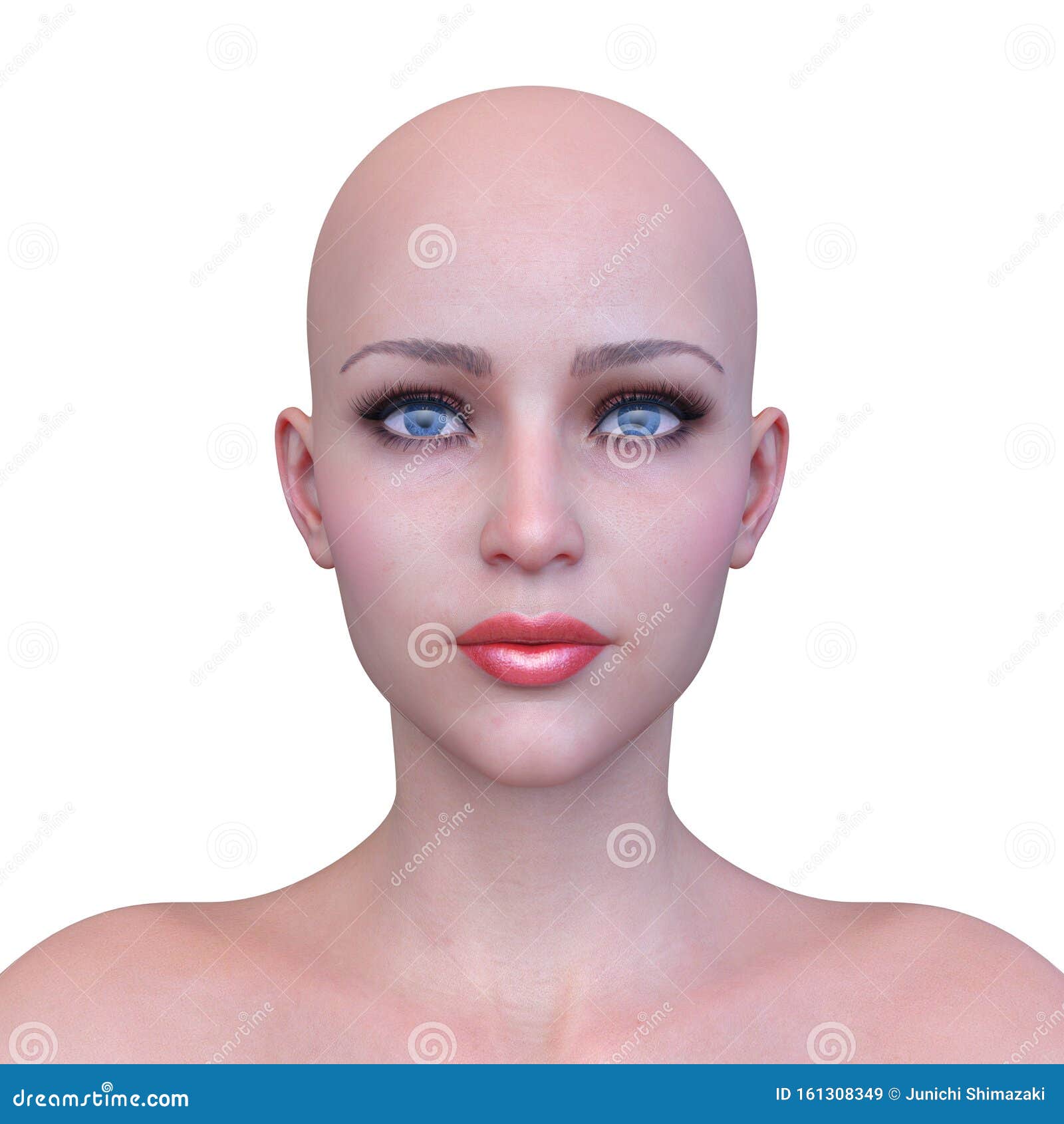 3D CG Rendering of Woman`s Face Stock Illustration - Illustration of ...