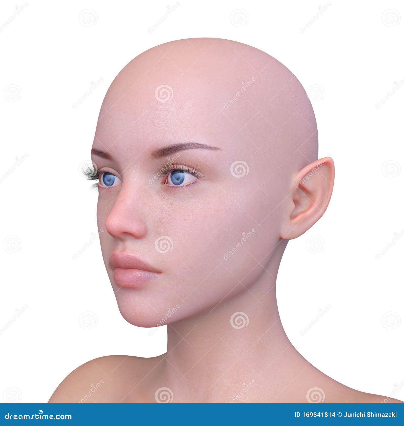 3D CG Rendering of Woman`s Face Stock Illustration - Illustration of ...