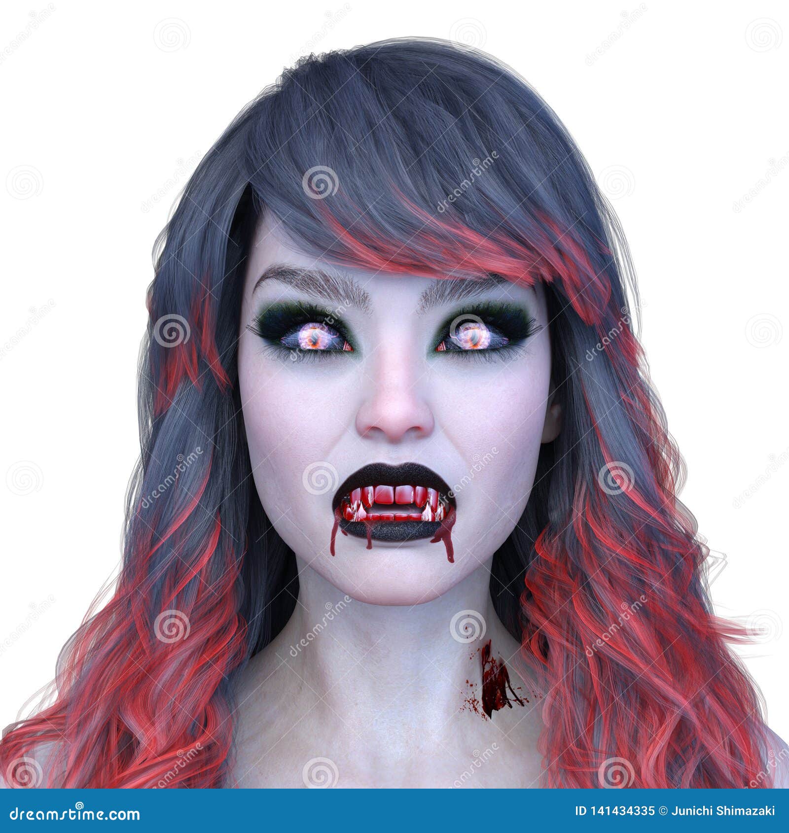 3D CG Rendering of Zoom Up of Girl Face Stock Illustration ...