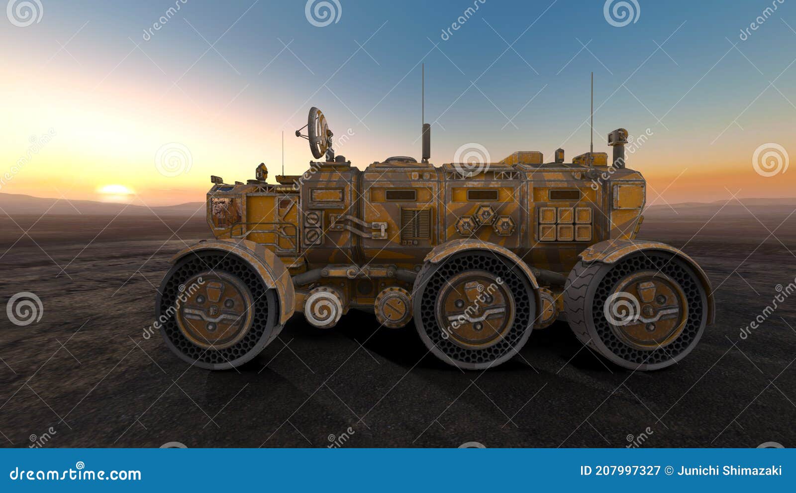 3d Cg Renderizado De Vehículos De Seis Ruedas Stock de ilustración ...